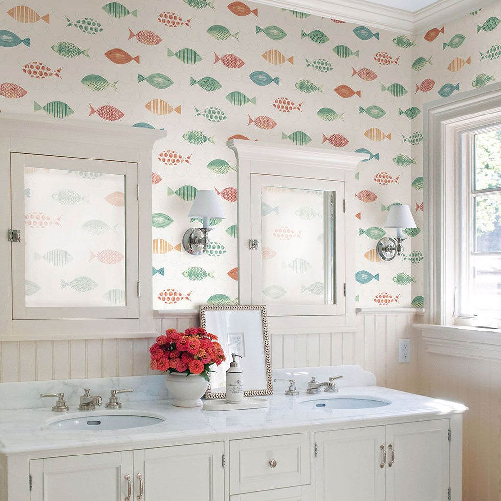 3120-12041 Key West Orange Sea Fish Wallpaper – wallcoveringsmart