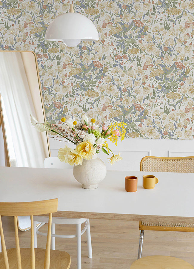4143-22011 Hava Neutral Meadow Flowers Wallpaper – wallcoveringsmart