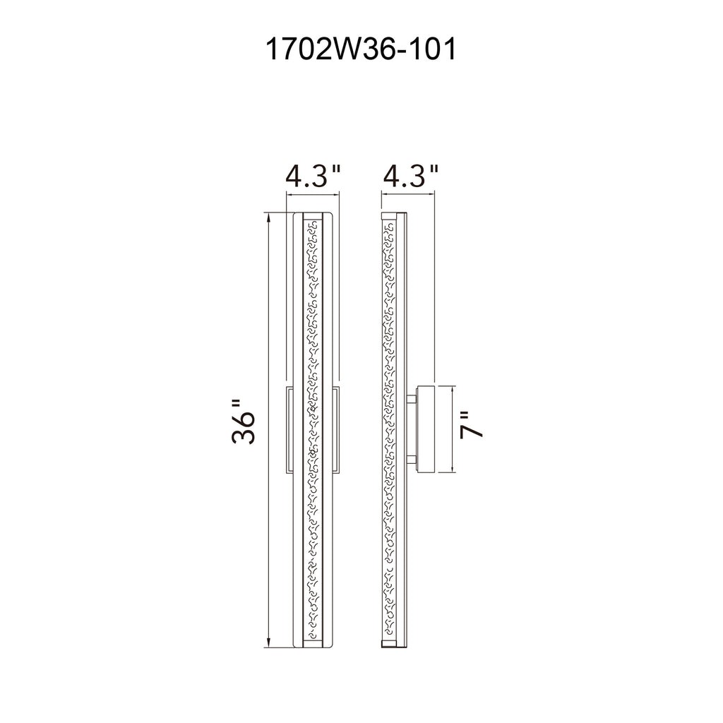 1702W36-101 Fiji Integrated LED Black Outdoor Wall Light ...