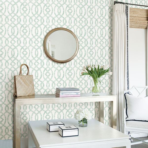 2793-24726 Ethereal Sea Green Trellis Wallpaper – wallcoveringsmart