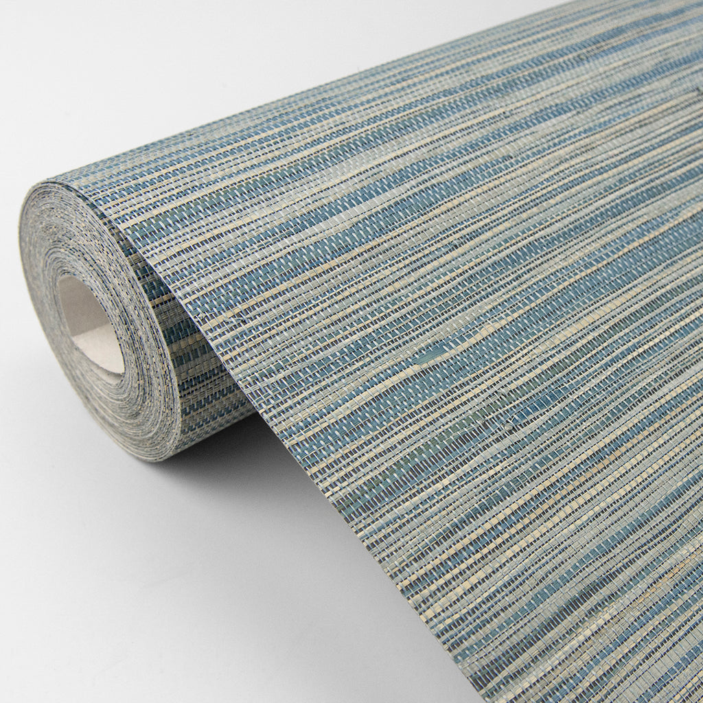 2829-82040 Pattaya Blue Grasscloth Wallpaper – wallcoveringsmart