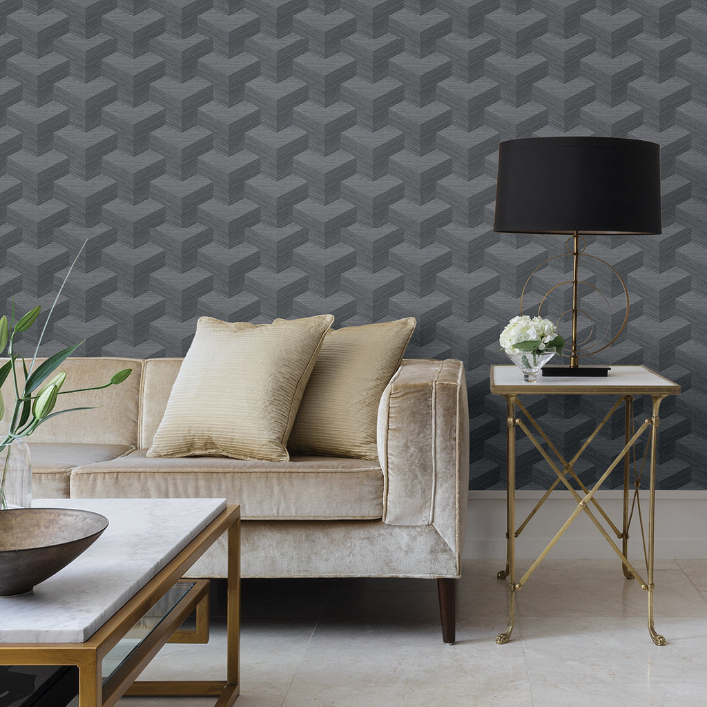 2829-82064 Y Knot Slate Geometric Texture Wallpaper – wallcoveringsmart