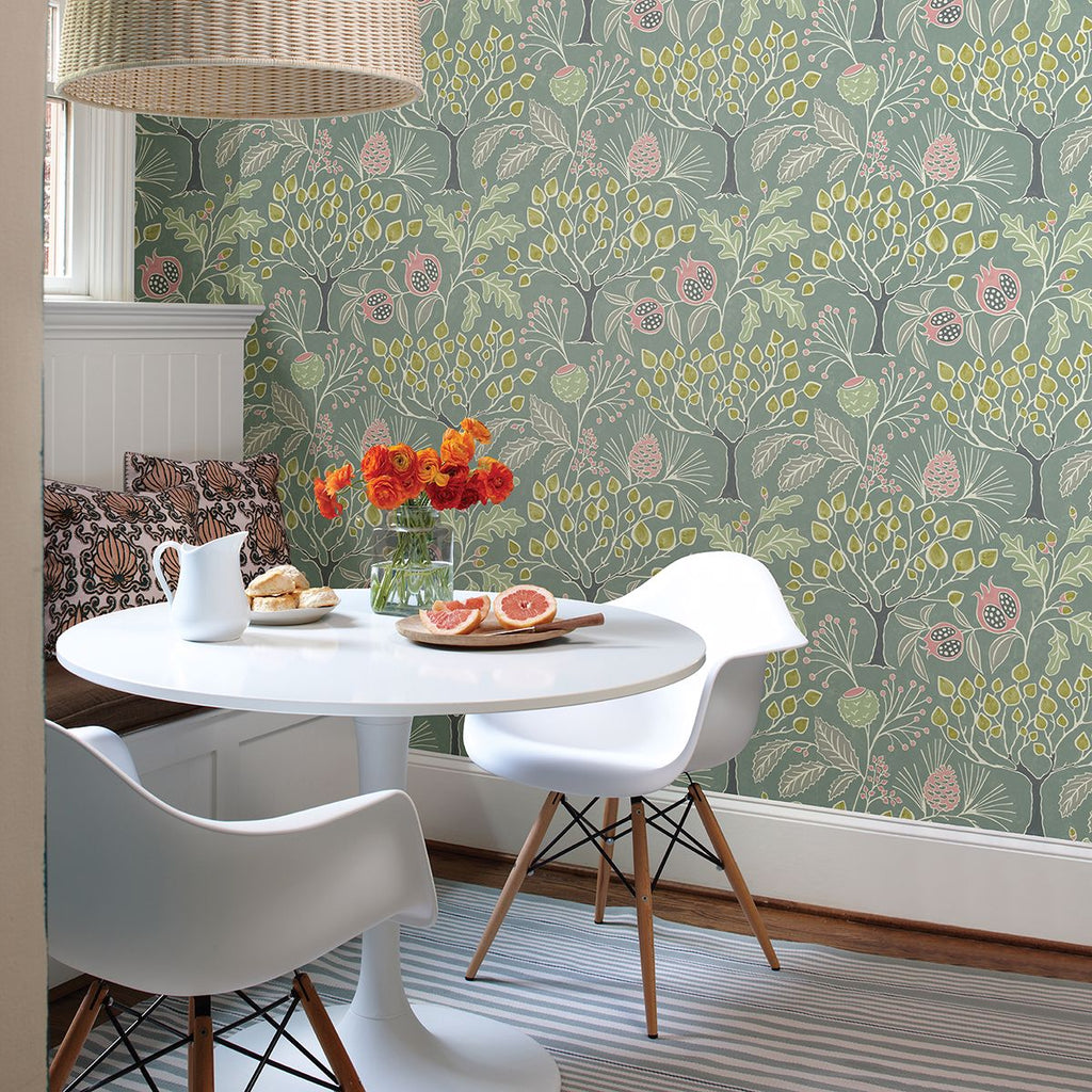 2903-25832 Shiloh Green Botanical Wallpaper – wallcoveringsmart