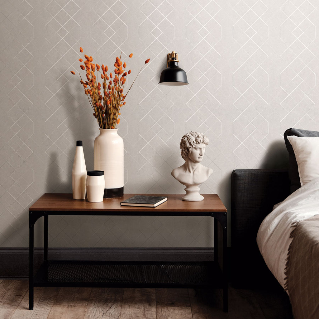 2964-87346 Ballard Silver Geometric Wallpaper – wallcoveringsmart