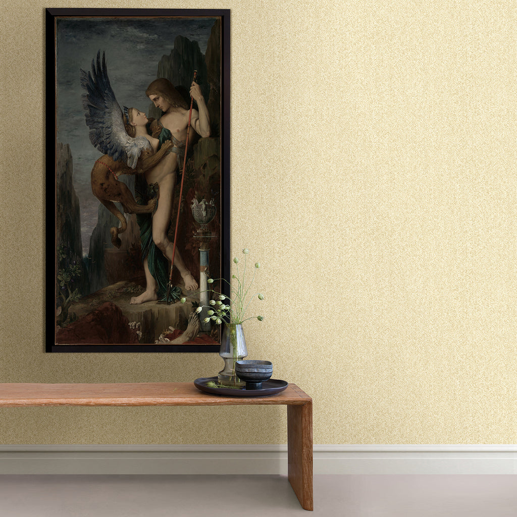 2970-26162 Ashbee Yellow Tweed Wallpaper – wallcoveringsmart