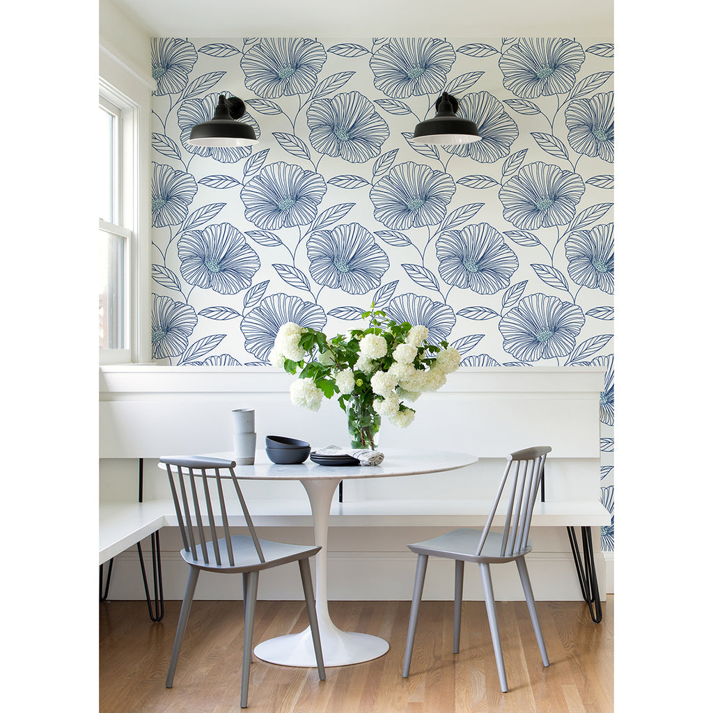 2973-91135 Mythic Blue Floral Wallpaper – wallcoveringsmart