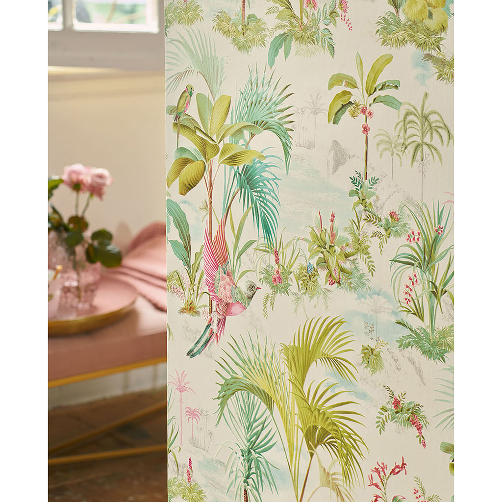 300140 Calliope White Palm Scenes Wallpaper – wallcoveringsmart
