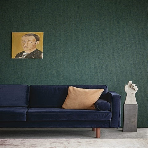 307321 Leonardo Teal Flock Vertical Stripe Raised Felt Textured Wallpa ...