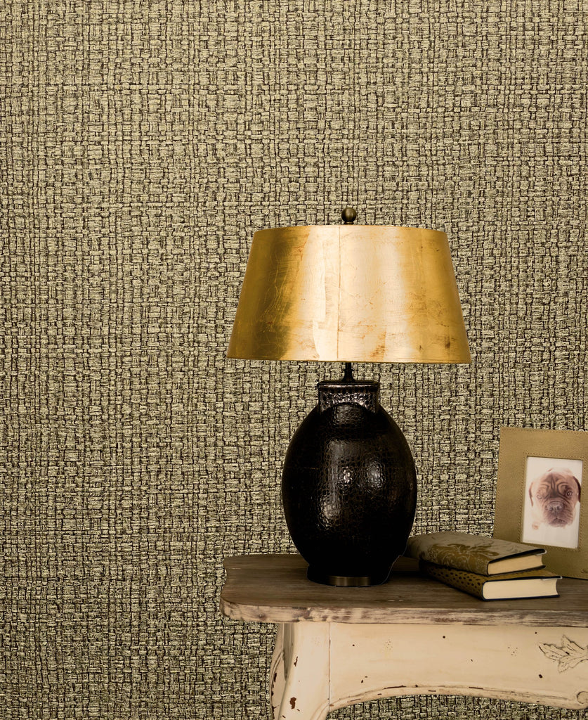32809 Weave Texture Brown Gold Wallpaper Galerie Wallcoverings ...