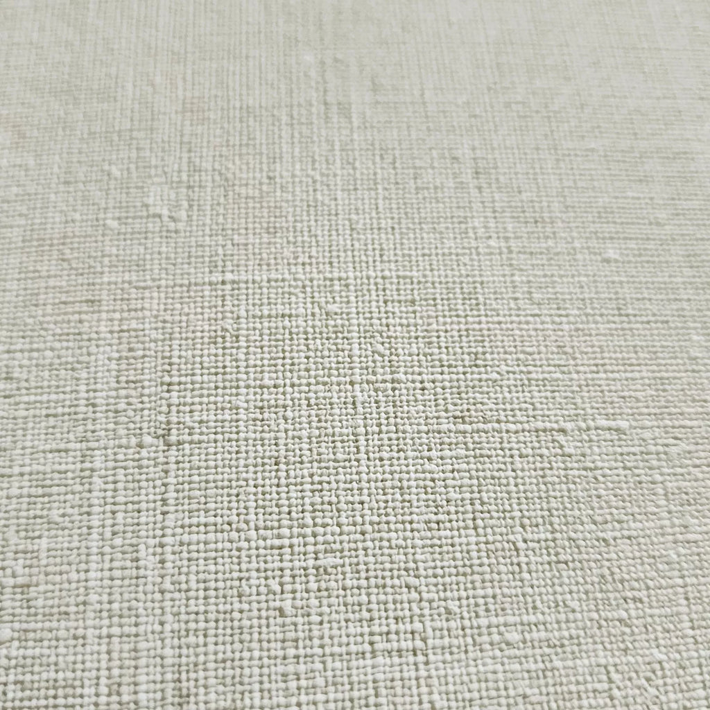33391 Plain contemporary matt cream off white faux linen fabric textur ...