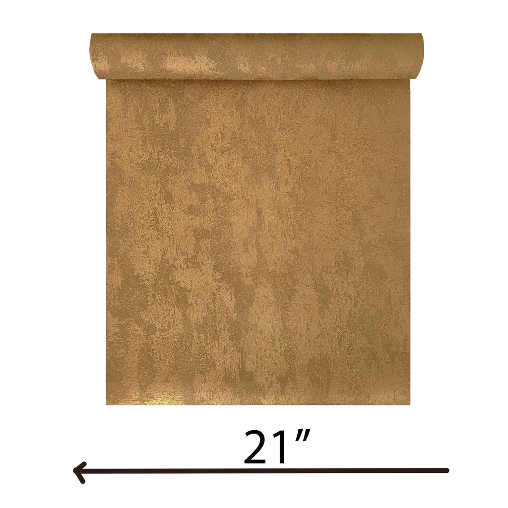 34277 Foil bronze ginger gold metallic faux concrete plaster textured ...