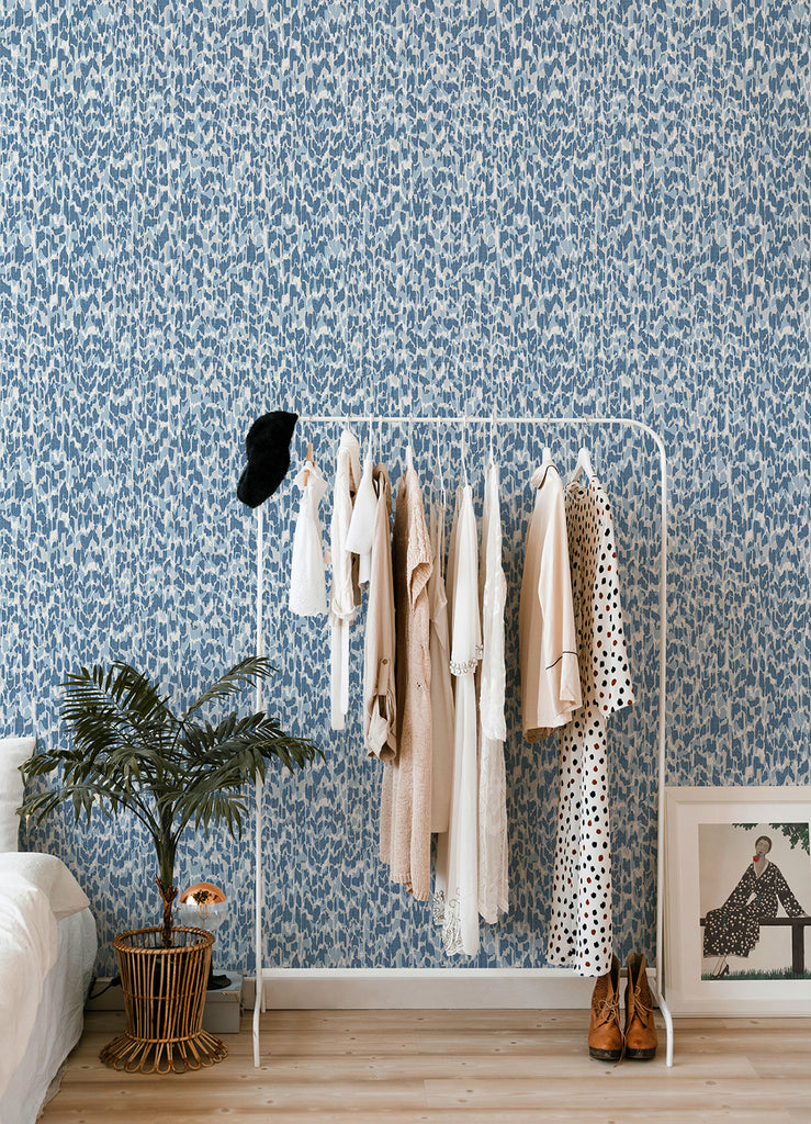 4014-26431 Flavia Blue Animal Print Wallpaper – wallcoveringsmart