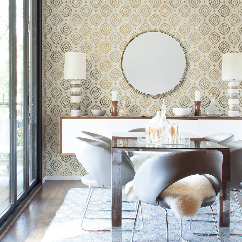 4019-86463 Uma Gold Star Medallion Wallpaper – wallcoveringsmart