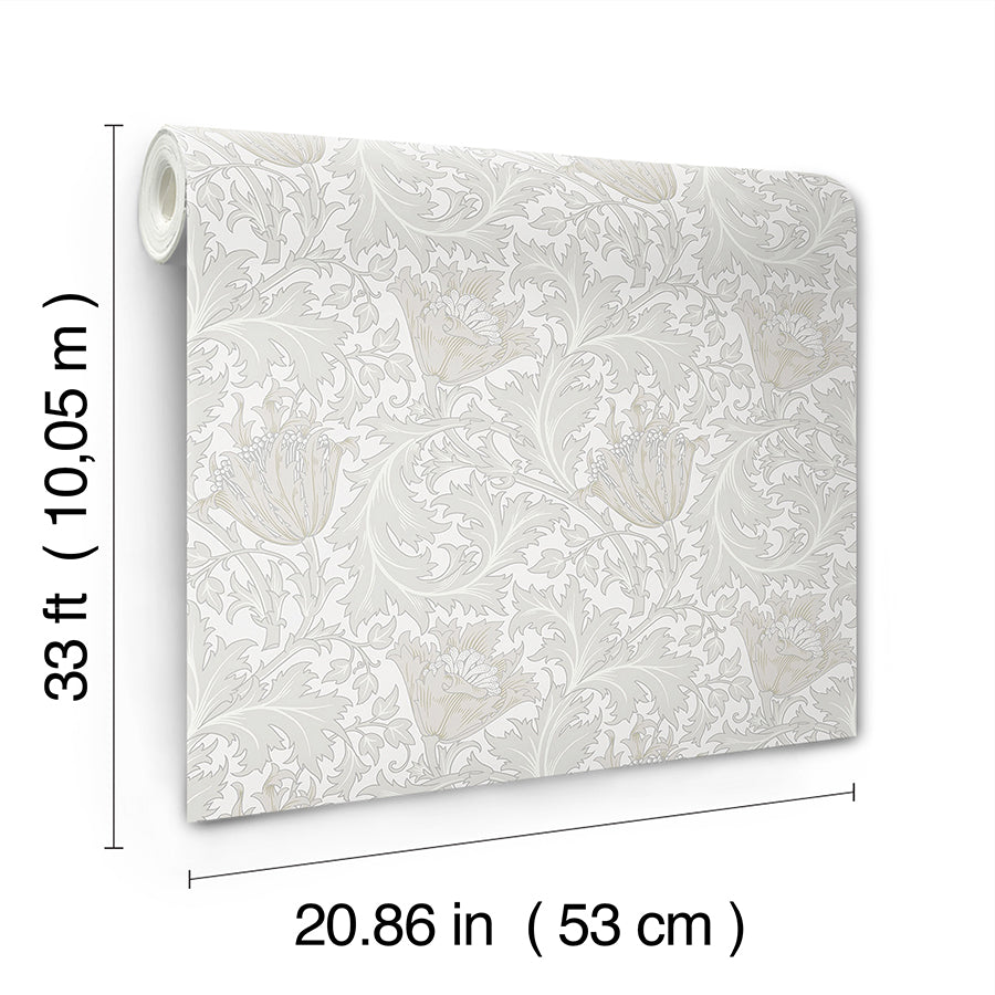 4153-82001 Anemone Dove Floral Trail Wallpaper – wallcoveringsmart