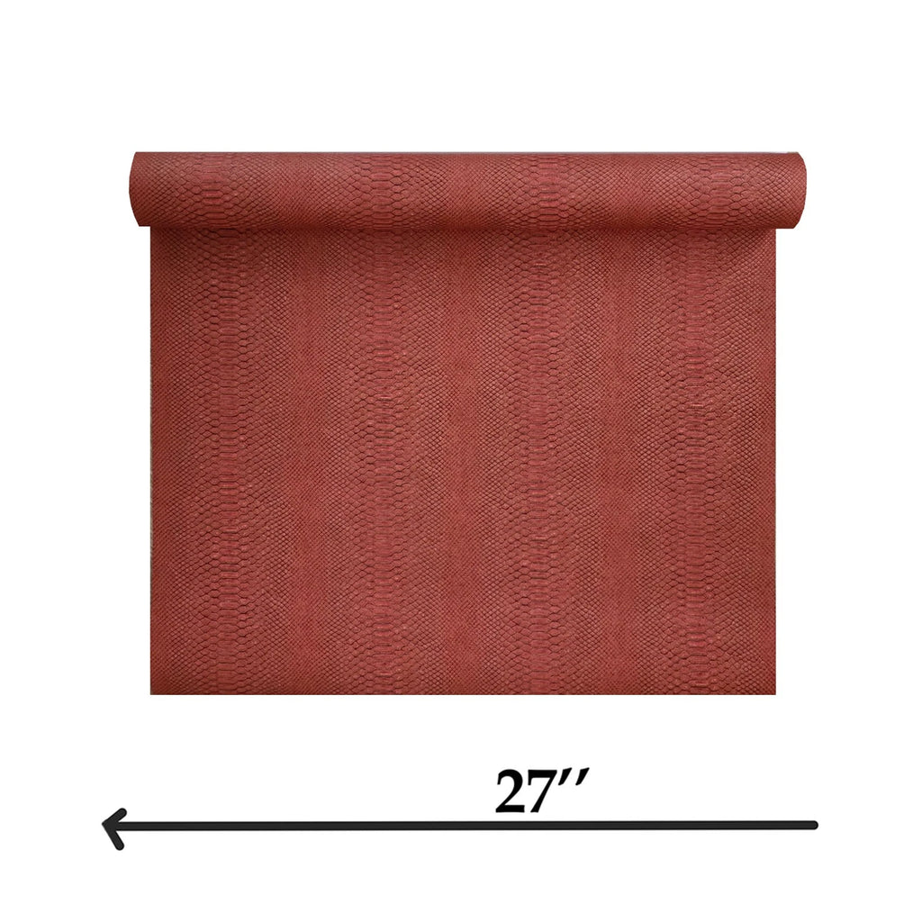 58845 Embossed burgundy red gold faux python scale snake skin textured ...