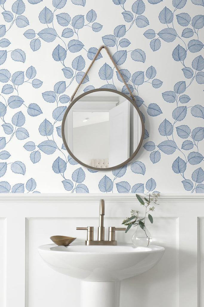 BL70122 Linework Leaves Wallpaper – wallcoveringsmart
