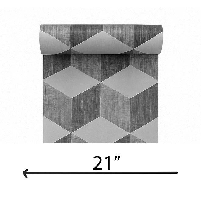 CR61300 3D illusion geo Monochromatic gray geometric optical cube squa ...