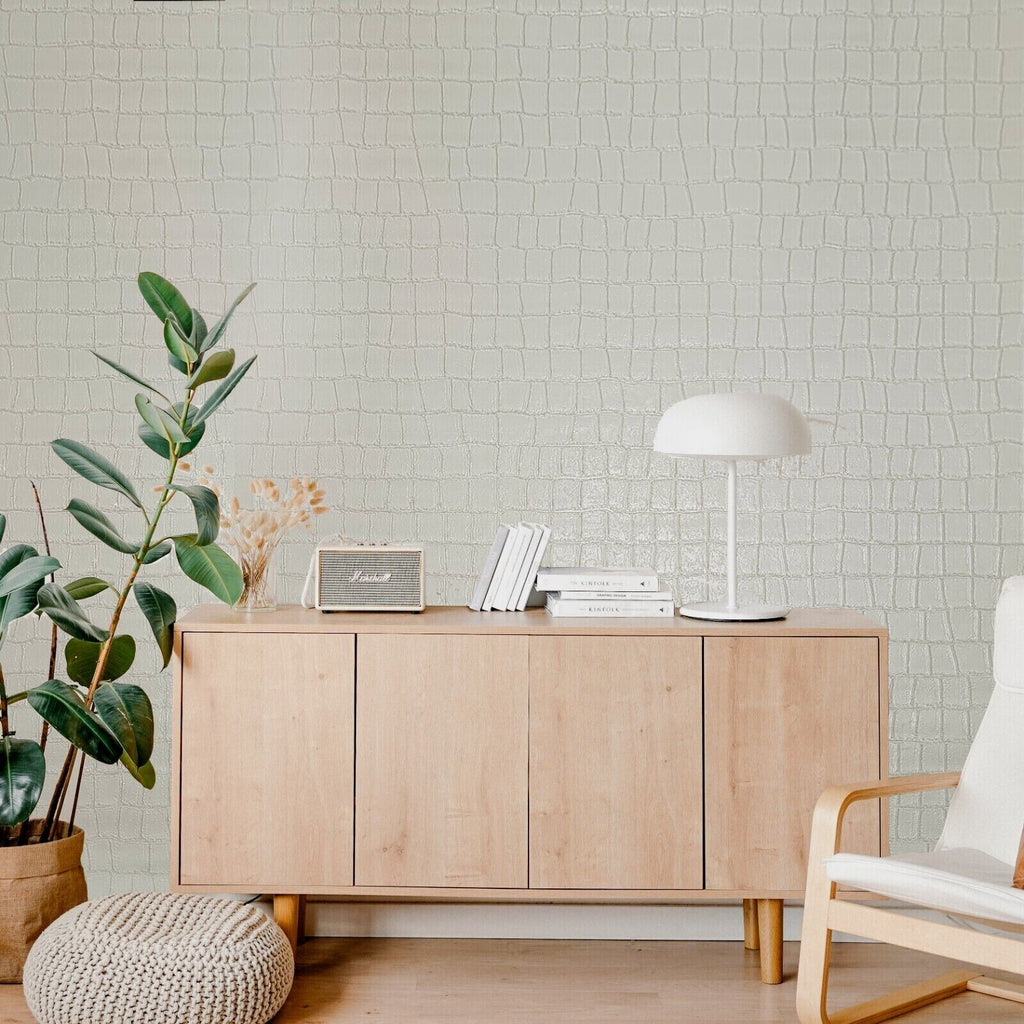 Z80031 Crocodile Animal beige tan cream faux skin alligator leather te ...