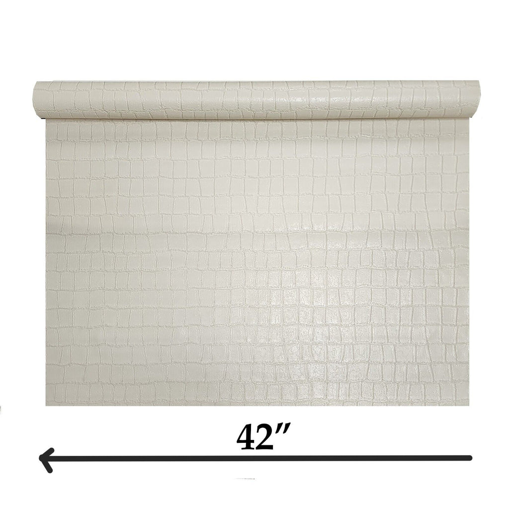 Z80031 Crocodile Animal beige tan cream faux skin alligator leather te ...