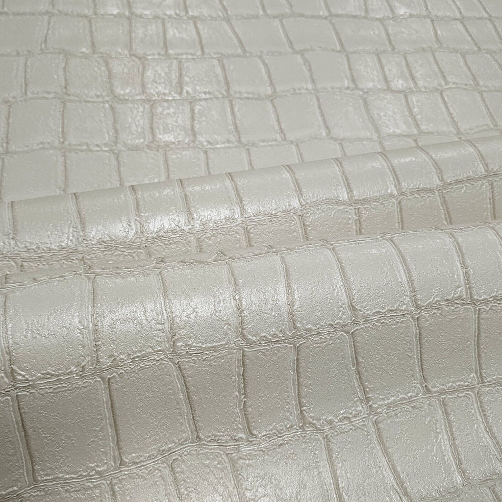 Z80031 Crocodile Animal beige tan cream faux skin alligator leather te ...