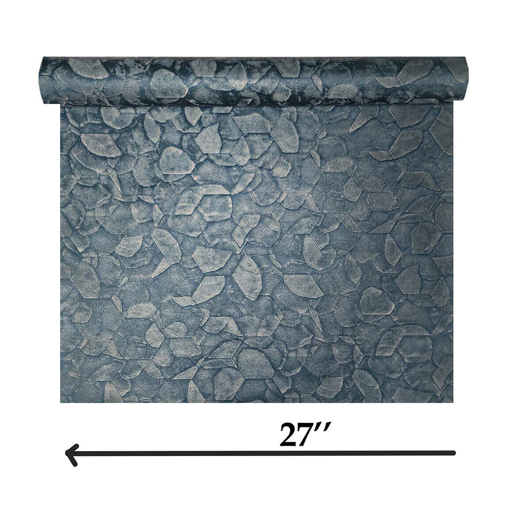 Z54507 Distressed blue brass metallic faux rocks stone plaster Texture ...