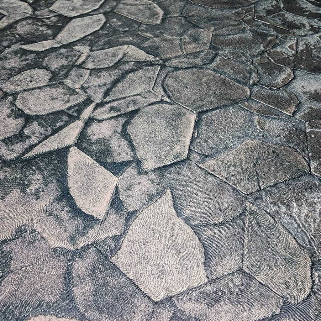 Z54507 Distressed blue brass metallic faux rocks stone plaster Texture ...