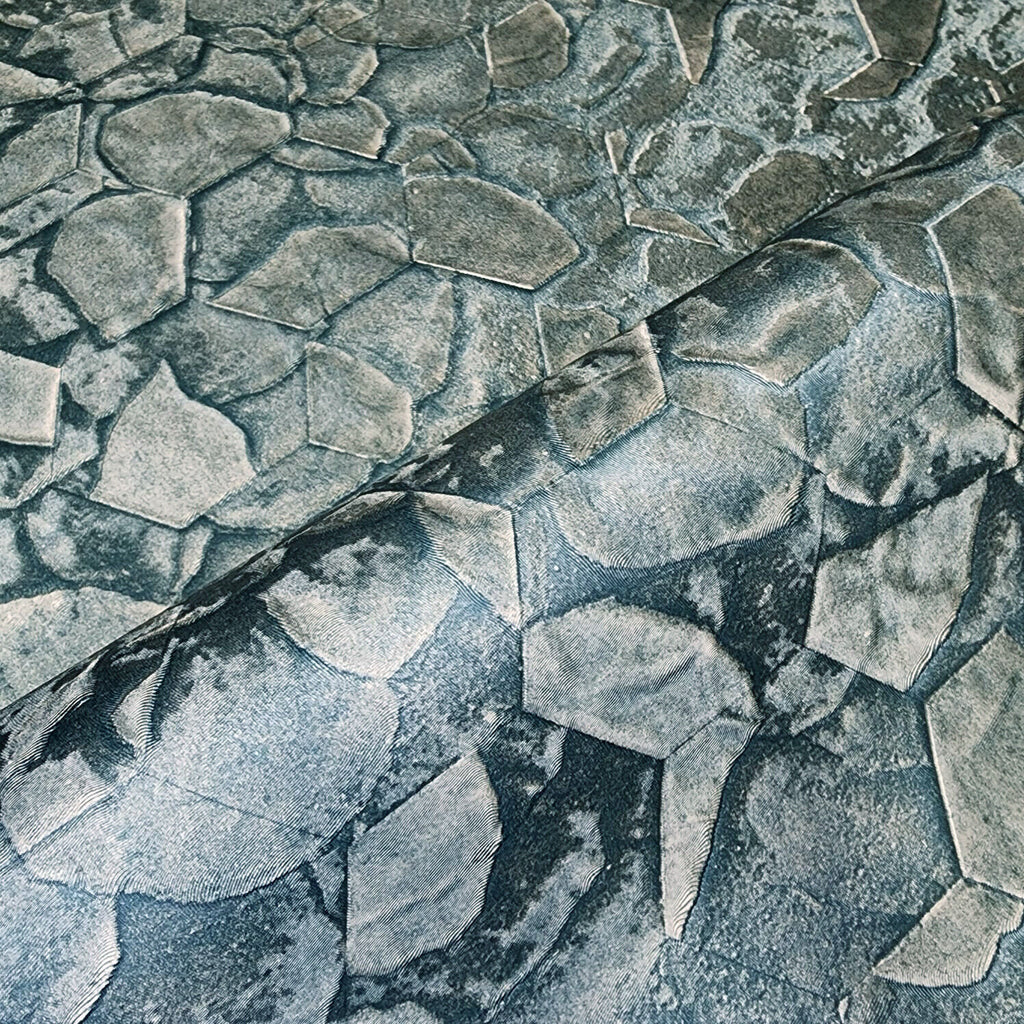 Z54507 Distressed blue brass metallic faux rocks stone plaster Texture ...