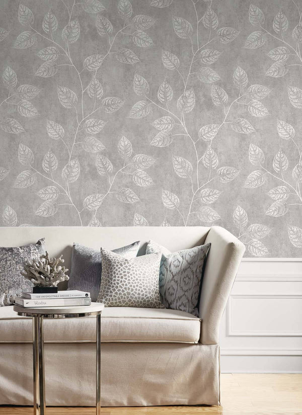 EW10808 Grey Branch Trail Silhouette Wallpaper – wallcoveringsmart