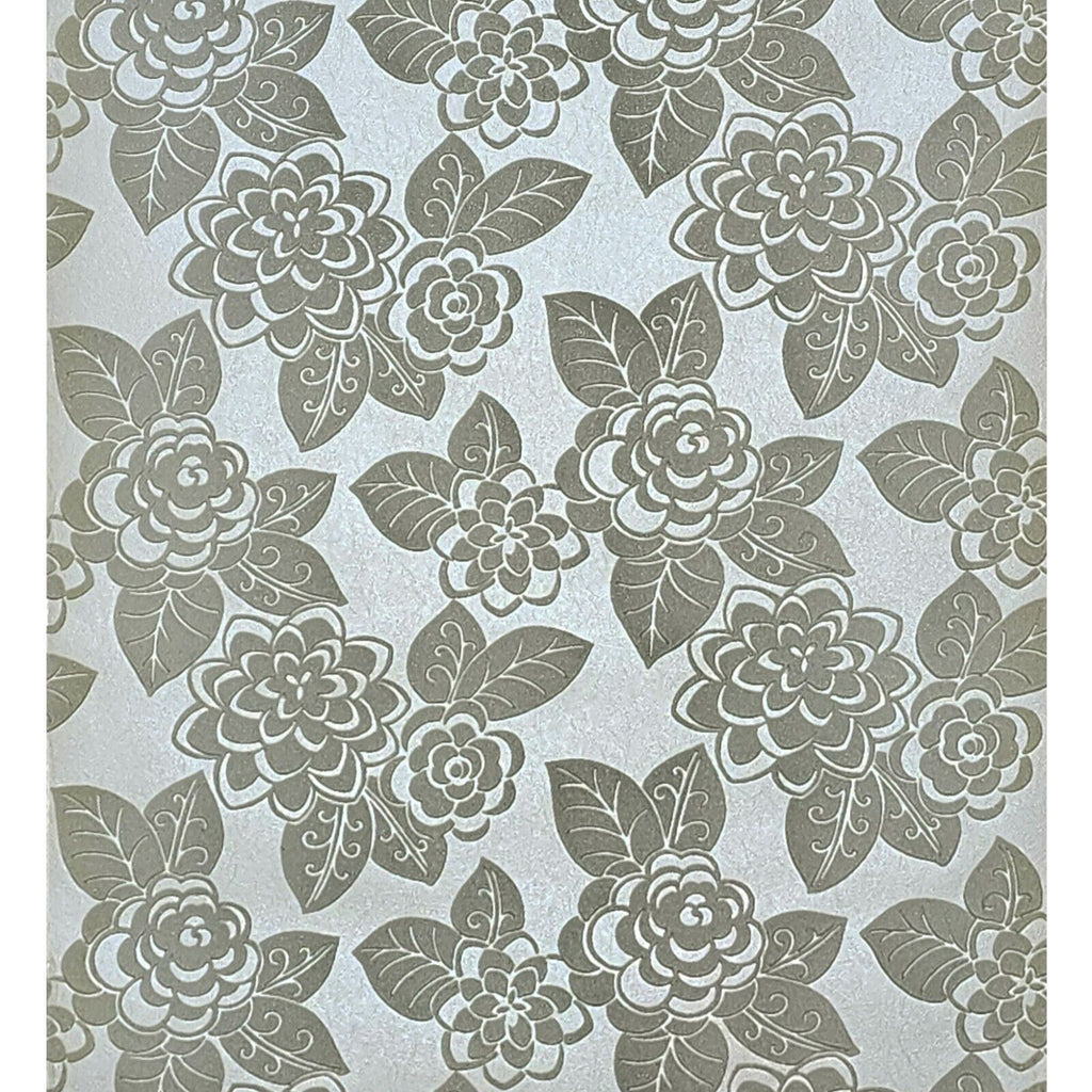 CX1303 Flocking champagne cream green -gray flowers Flocked floral vel ...