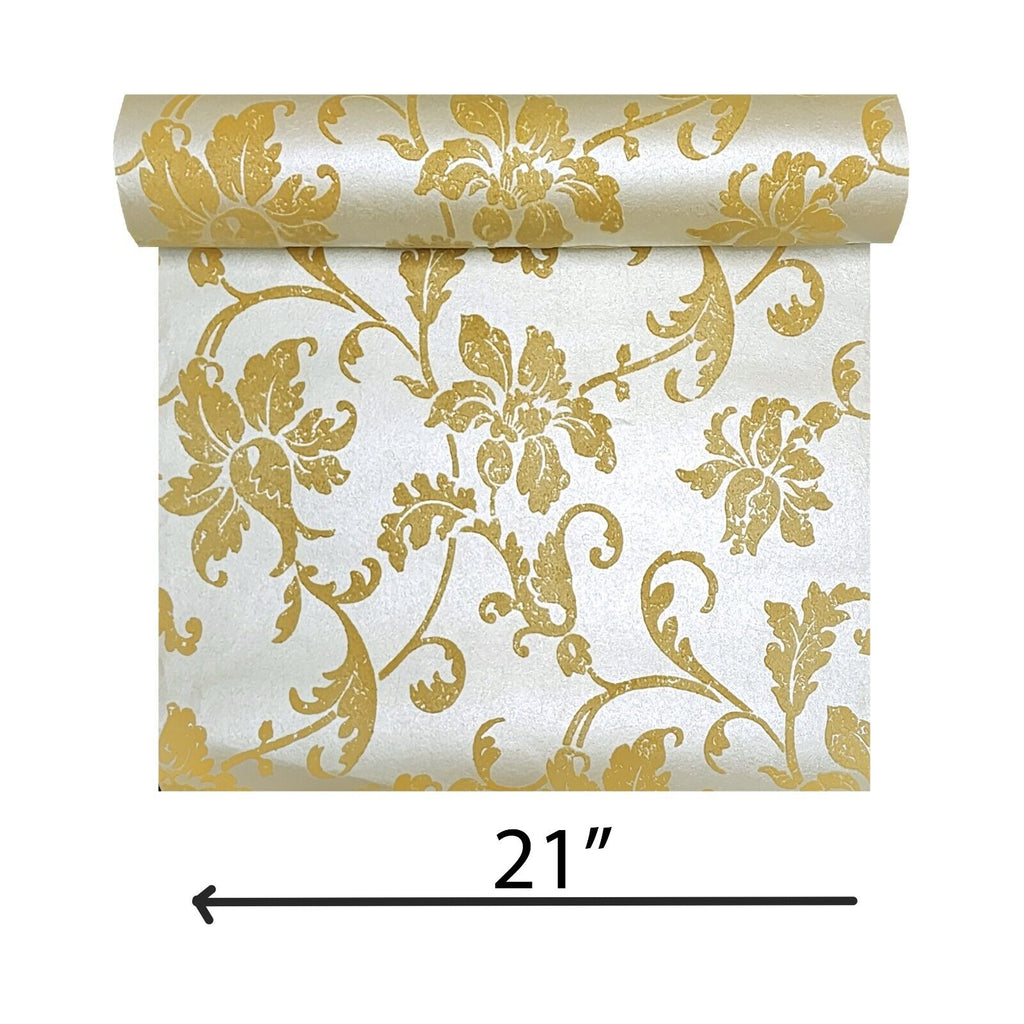 9260 Flocking champagne cream yellow floral damask velvet flocked Wall – wallcoveringsmart
