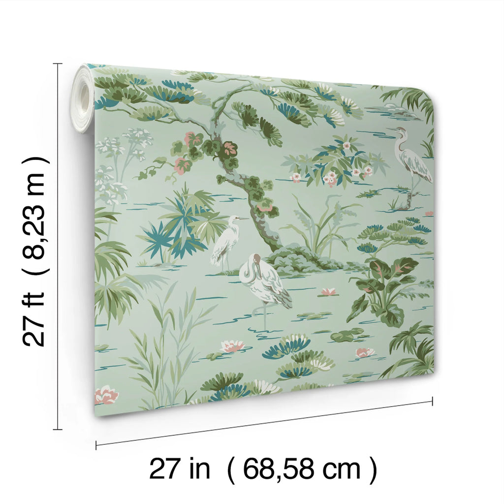GT4534 Ronald Redding Bridgewater Mint Wallpaper – wallcoveringsmart