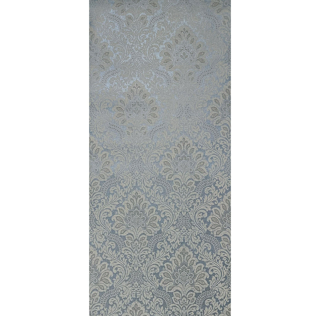 LC7100 Gray Graphite blue metallic off white damask Victorian natural ...