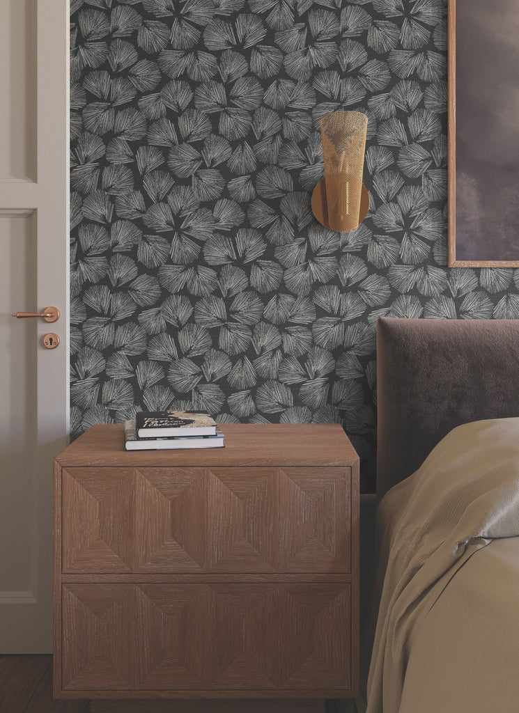LM5351 Elora Leaf Black Wallpaper – wallcoveringsmart
