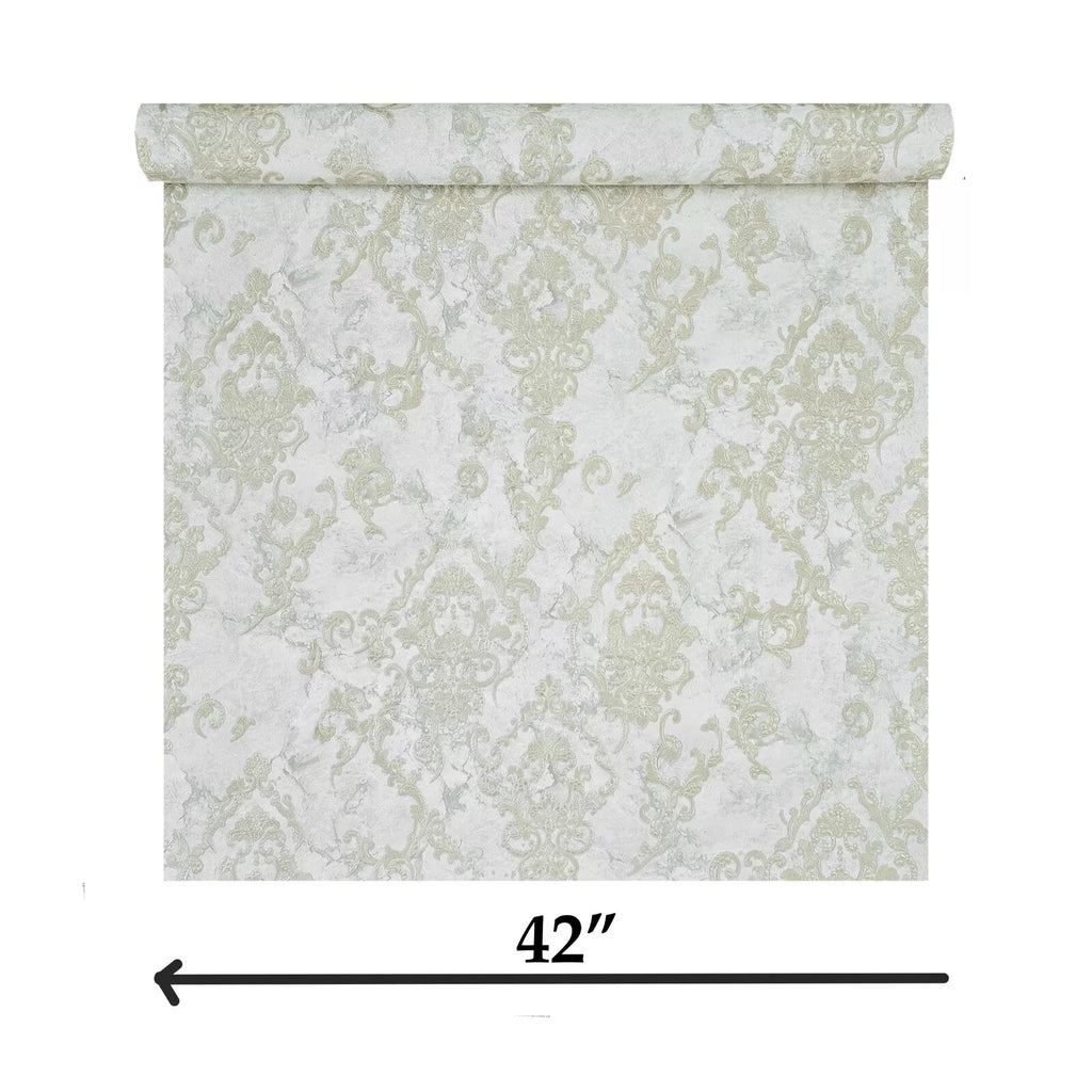 M13005 Grayish Ivory gold metallic sparkle plaster textured Victorian ...