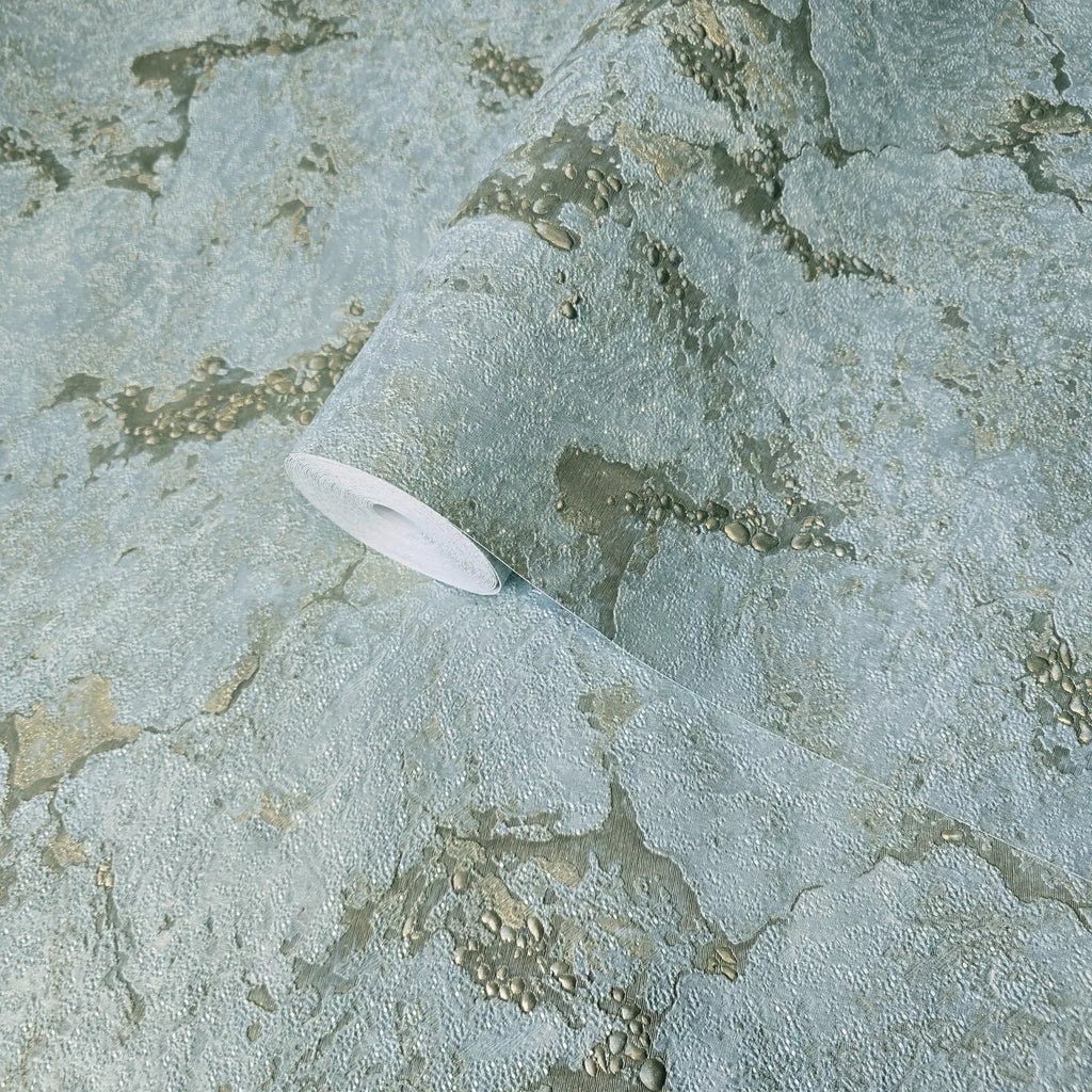 M13007 Turquoise mint blue gold metallic pearl shell sparkle plaster t ...