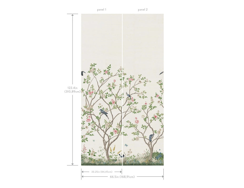 MU0317MSISAL Lingering Garden Wallpaper Mural on Sisal – wallcoveringsmart