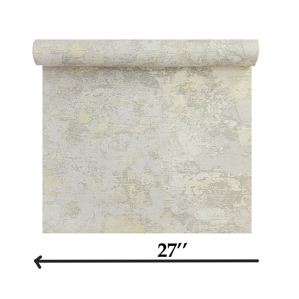 Z44905 Matte grayish tan gold cream faux vintage distressed plaster te ...