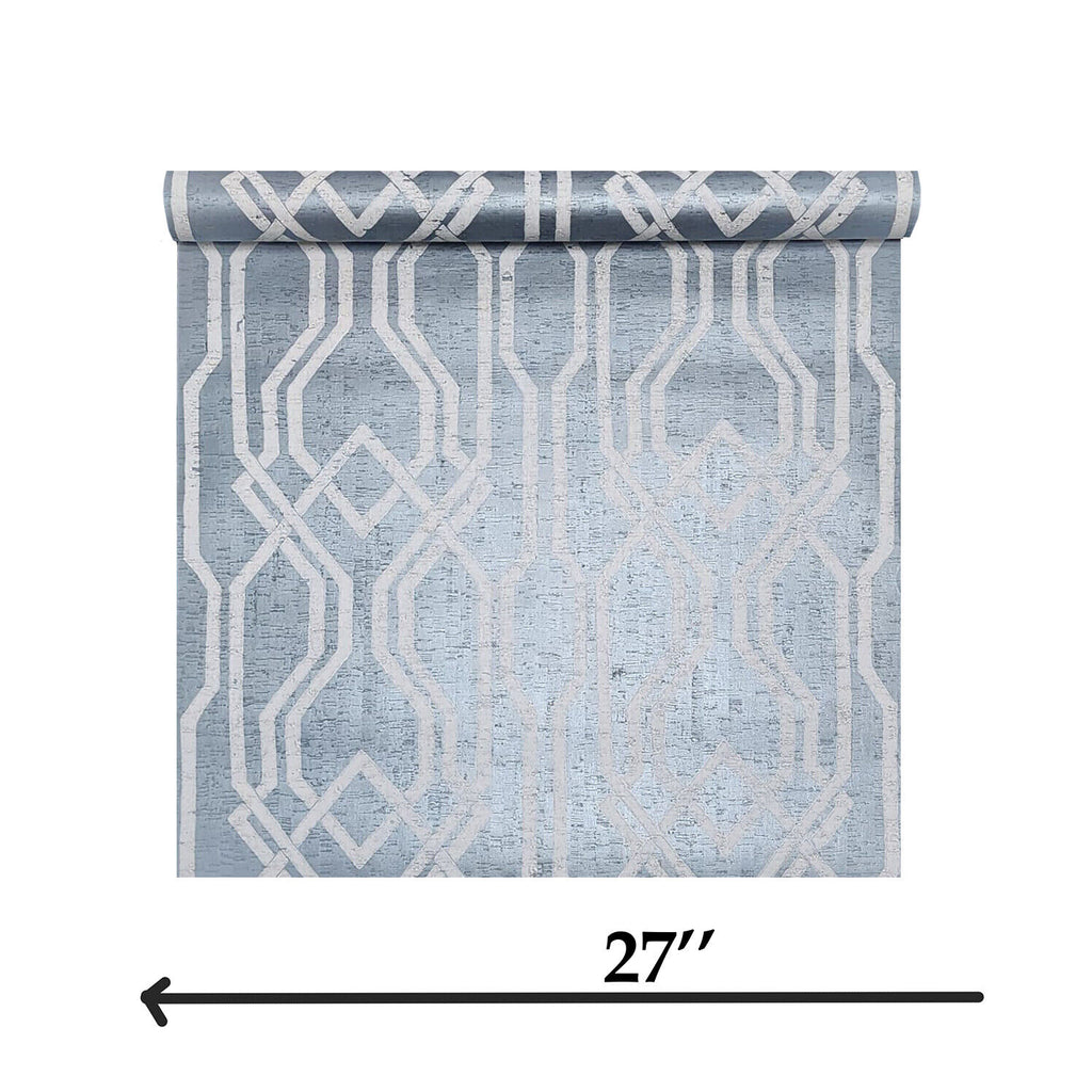 12405, LC7132 Modern Gray Graphite blue metallic white trellis lines n ...