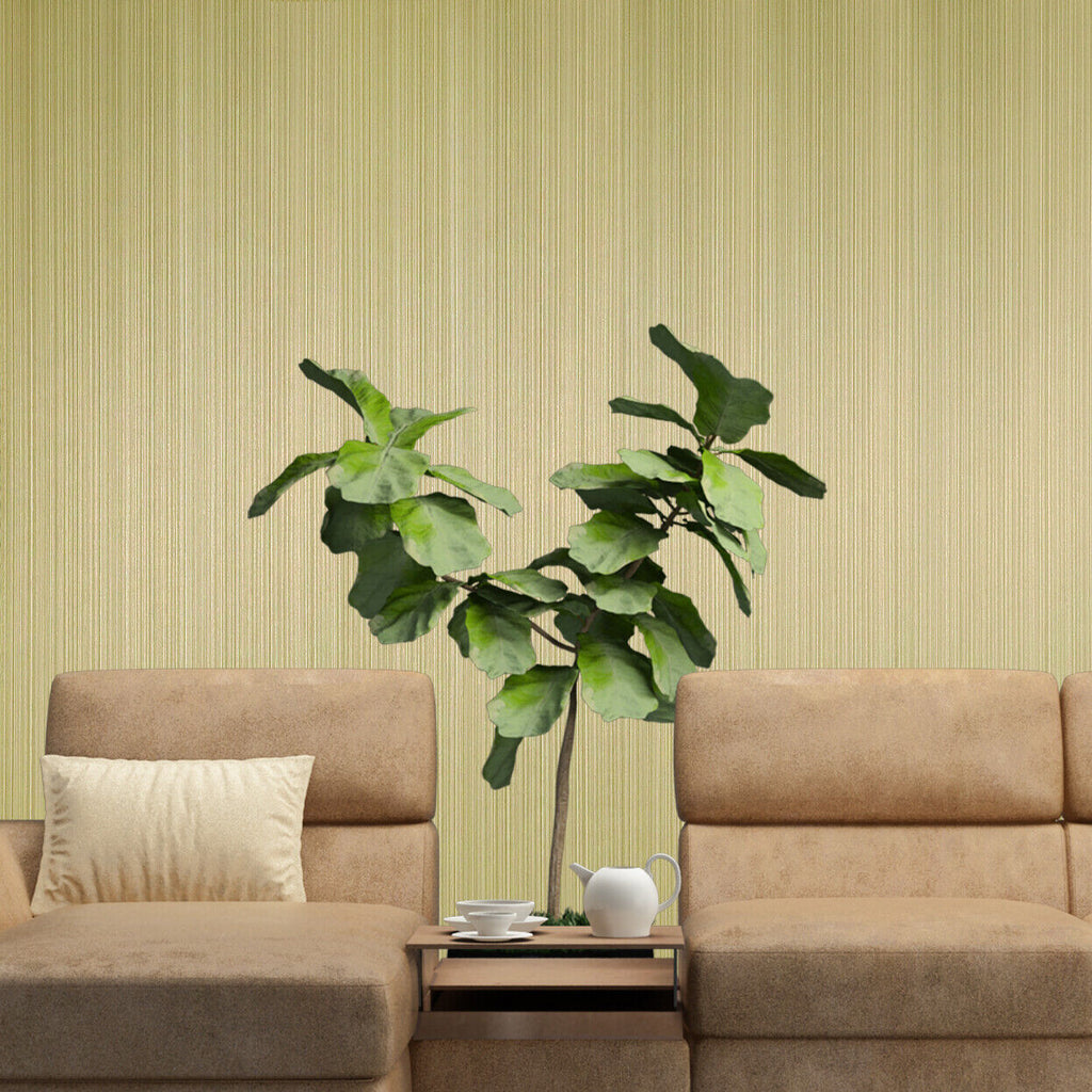 9294 Modern Plain yellow burgundy vertical stria lines faux fabric tex ...