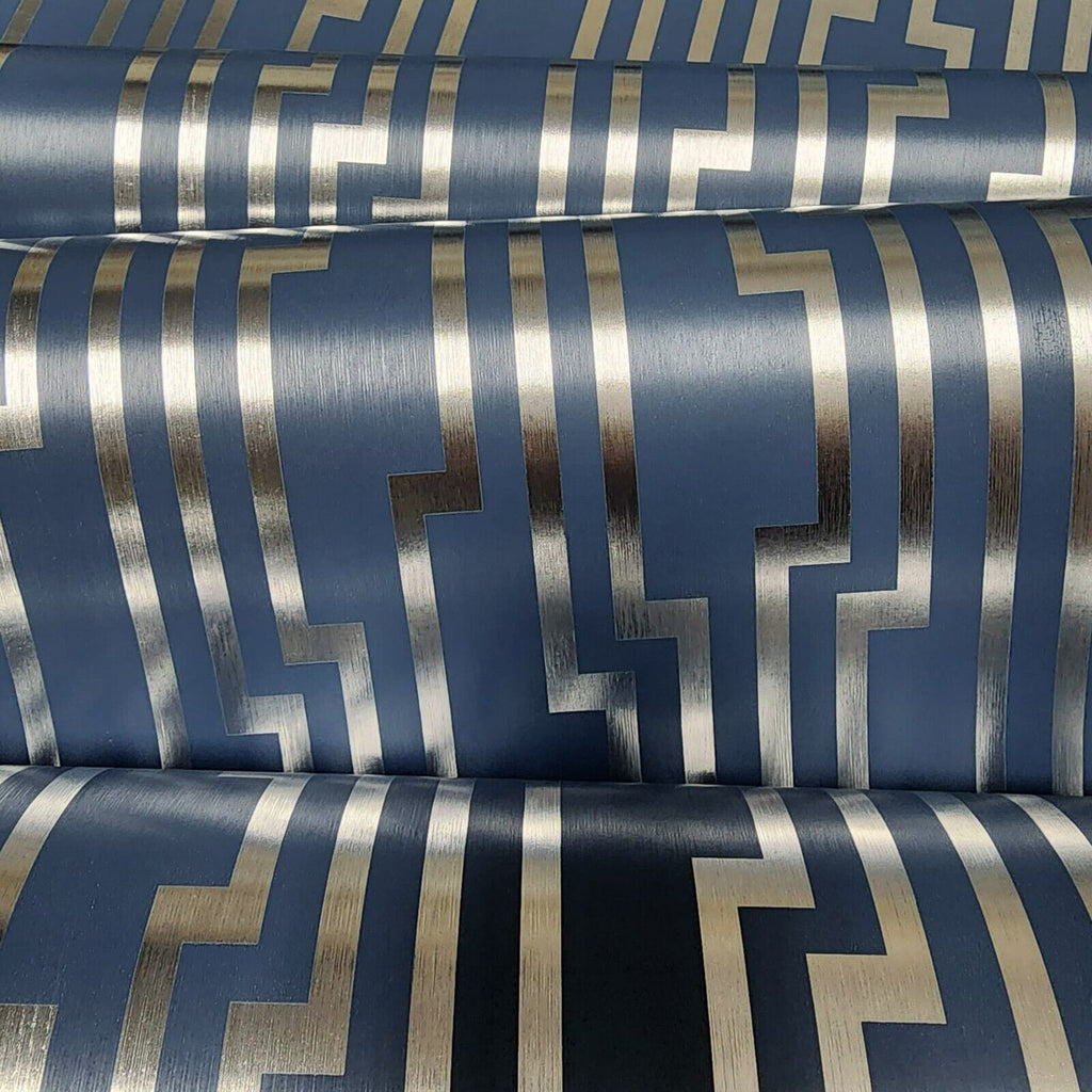 OL2789 Navy blue silver metallic velocity lines Contemporary Wallpaper ...