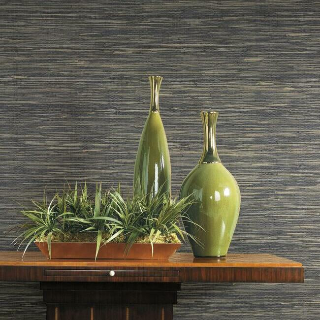 OG0520 Threaded Jute Navy Grasscloth Wallpaper – wallcoveringsmart