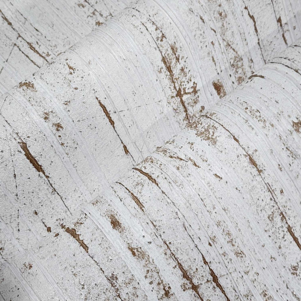 WMNF23209101 Off White gold metallic cracks lines faux distressed plas ...