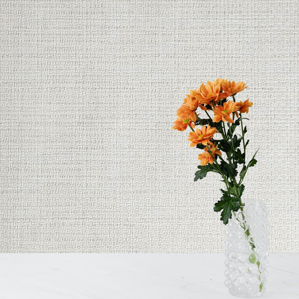 221241 Peach beige cream off white faux paper weave grasscloth woven t ...