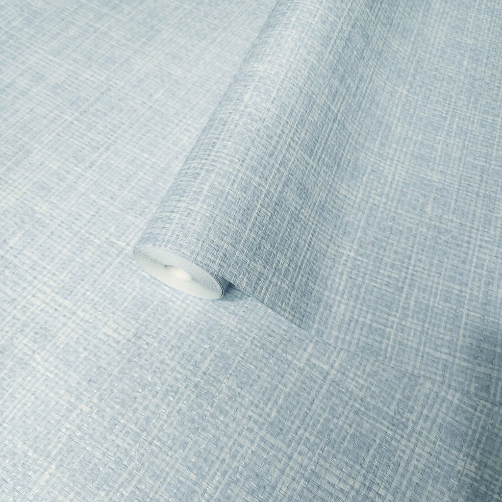 221243 Plain Modern light blue faux paper weave grasscloth woven textu ...