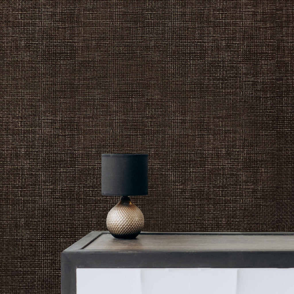 221248 Plain brown faux paper weave grasscloth woven textured contempo ...