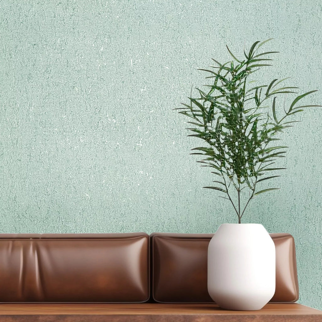 RC10004 Mint green heavy vinyl distressed faux cork plaster textured m ...