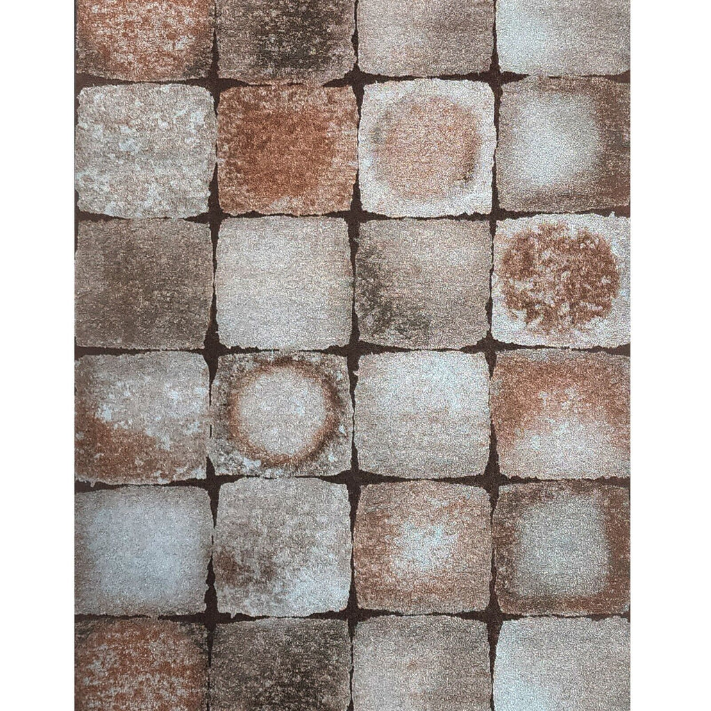 9616 Rust bronze silver metallic foil square tile stone imitation mode ...