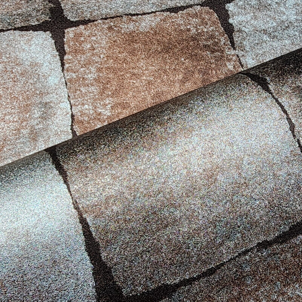 9616 Rust bronze silver metallic foil square tile stone imitation mode ...