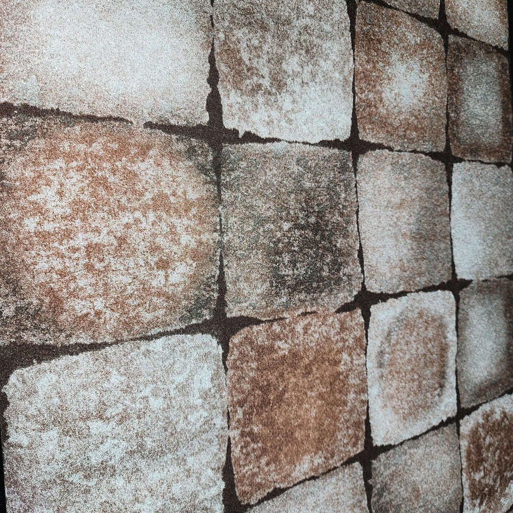 9616 Rust bronze silver metallic foil square tile stone imitation mode ...