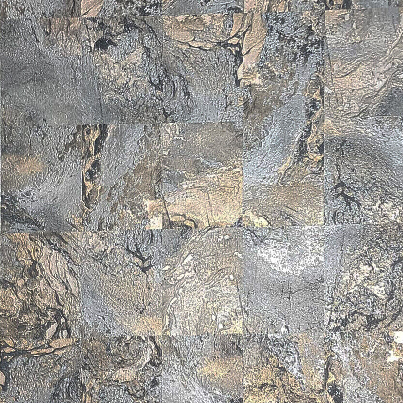 M23027 Rustic Gray beige cream gold metallic faux stone plaster tile t ...